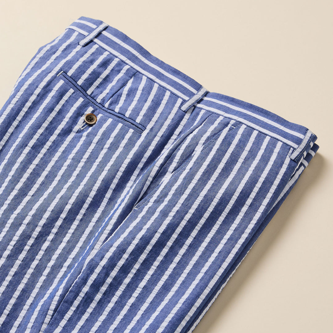 Inserch Wide Stripe Seersucker Suit Long SU660507L-00181 River Blue ...